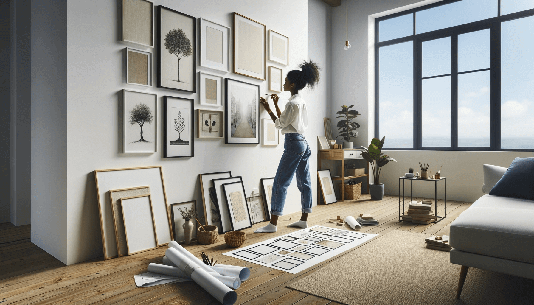 Living room decoration ideas with large-format wall art decor ...