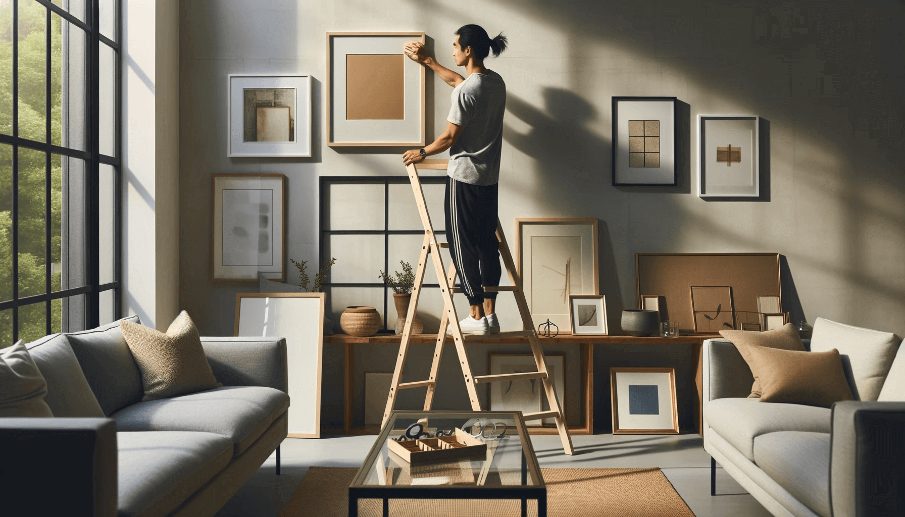 Living room decoration ideas with large-format wall art decor ...